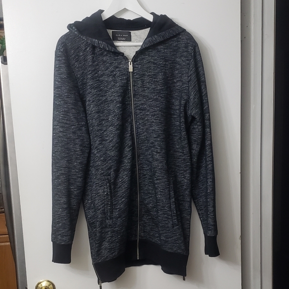 Zara | Jackets & Coats | Zara Mens Grey Zip Front Shacket With Hoodie ...